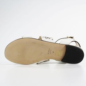 Furla | Shoes | Furla Aurora White Leather Flat Sandals | Poshmark